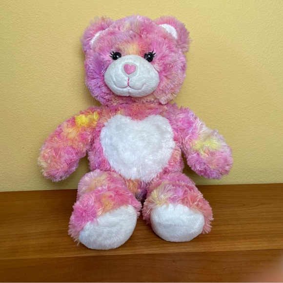 Build-A-Bear | Toys | Buildabear Endless Hugs 20 Pink Orange Yellow Plush Heart Belly Retired ...